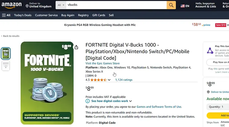 Where to Buy V-Bucks Gift Cards Online & In-Store in 2026